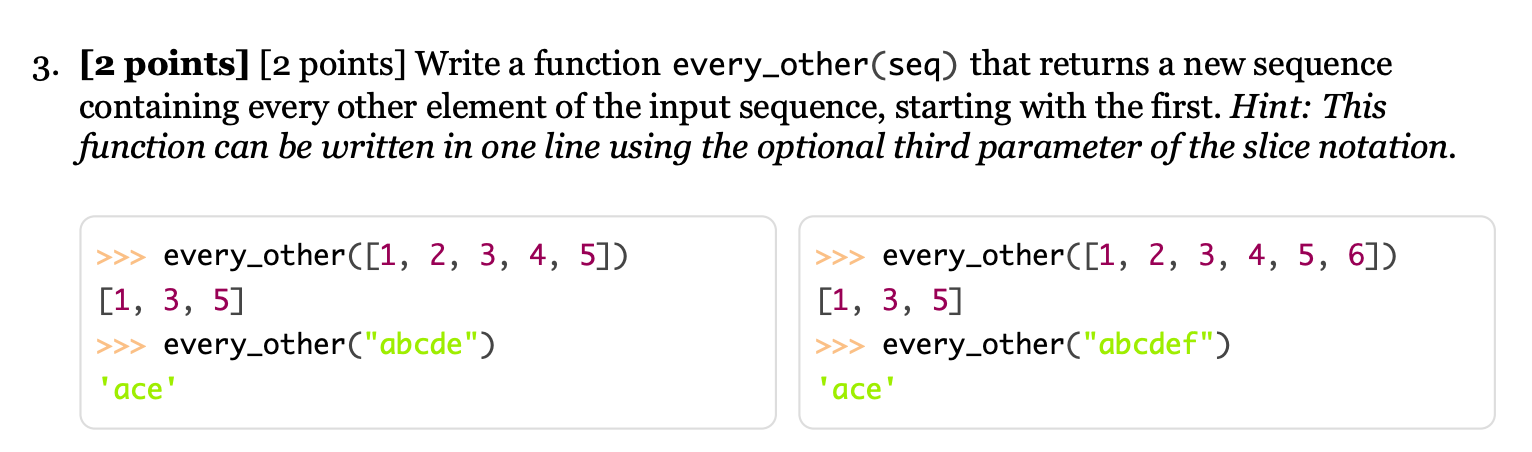Solved 3. [2 points] [2 points] Write a function | Chegg.com