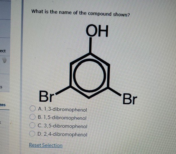 Solved What is the name of the compound shown? он ect esA. | Chegg.com