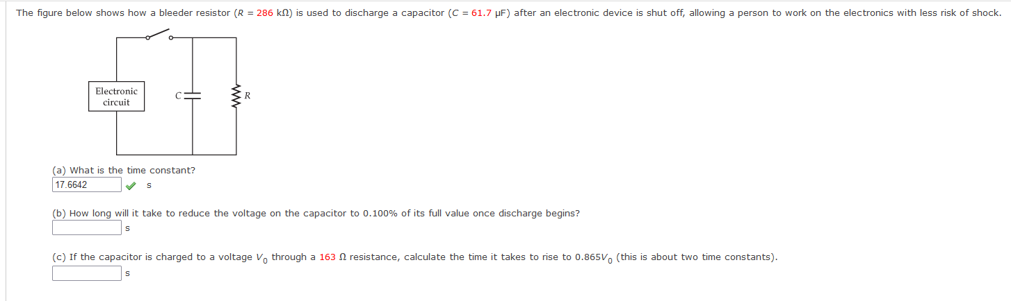 Solved The figure below shows how a bleeder resistor (R = | Chegg.com
