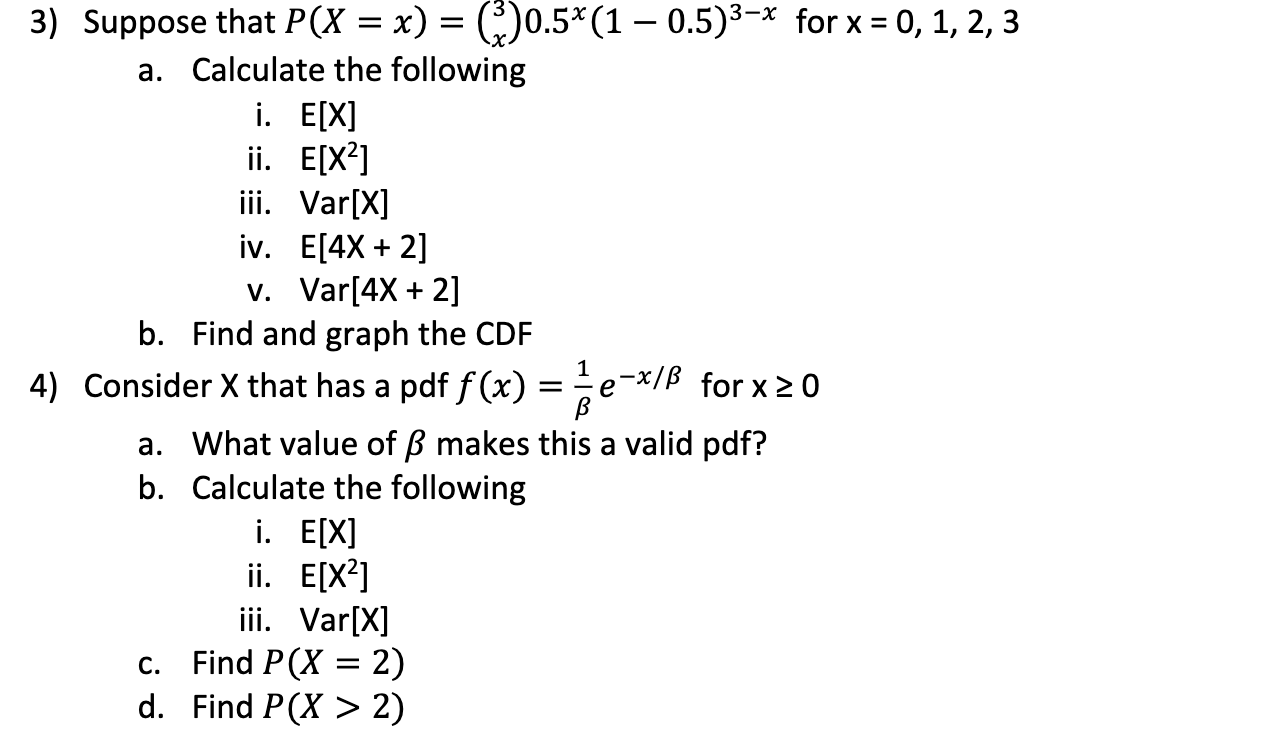 Solved Help me with PDF and CDF. If possible all the work so | Chegg.com