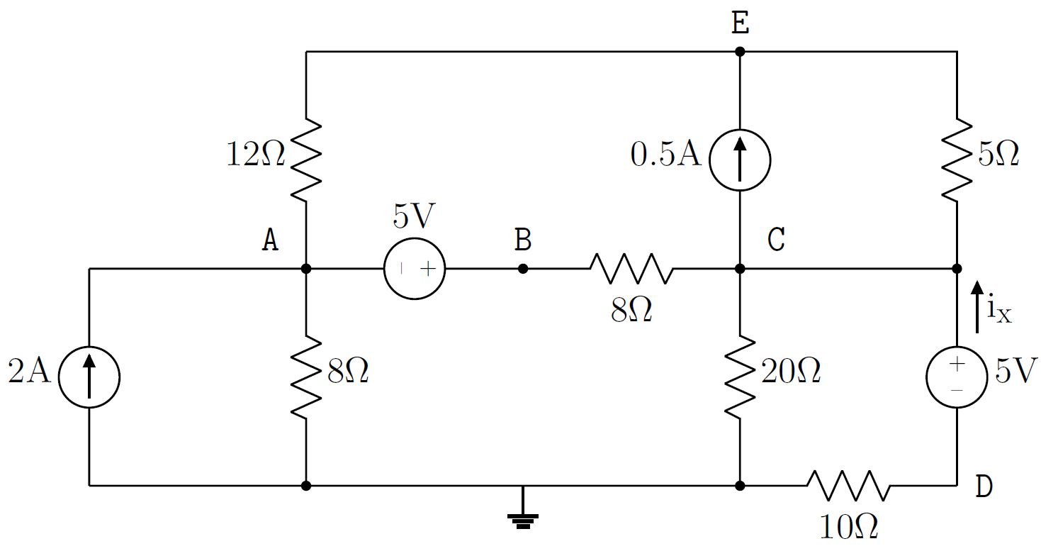 Solved Solve using nodal method: | Chegg.com