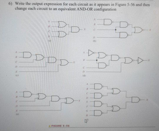 Solved 6) Write the output expression for each circuit as it | Chegg.com
