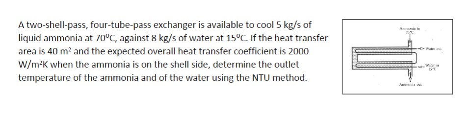 Solved A two-shell-pass, four-tube-pass exchanger is | Chegg.com