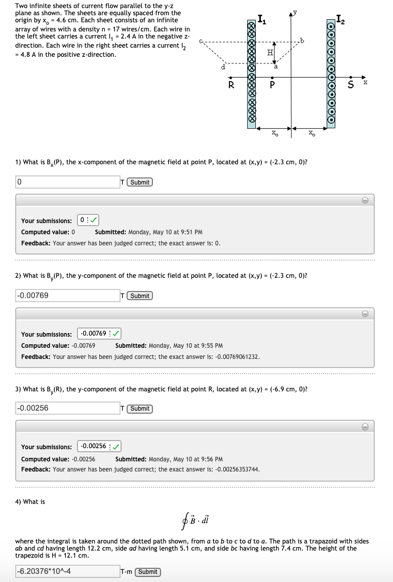 Solved Two infinite sheets of current flow parallel to the | Chegg.com