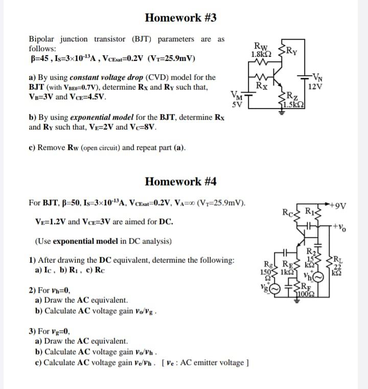 Solved Homework #3 Bipolar junction transistor (BJT) | Chegg.com
