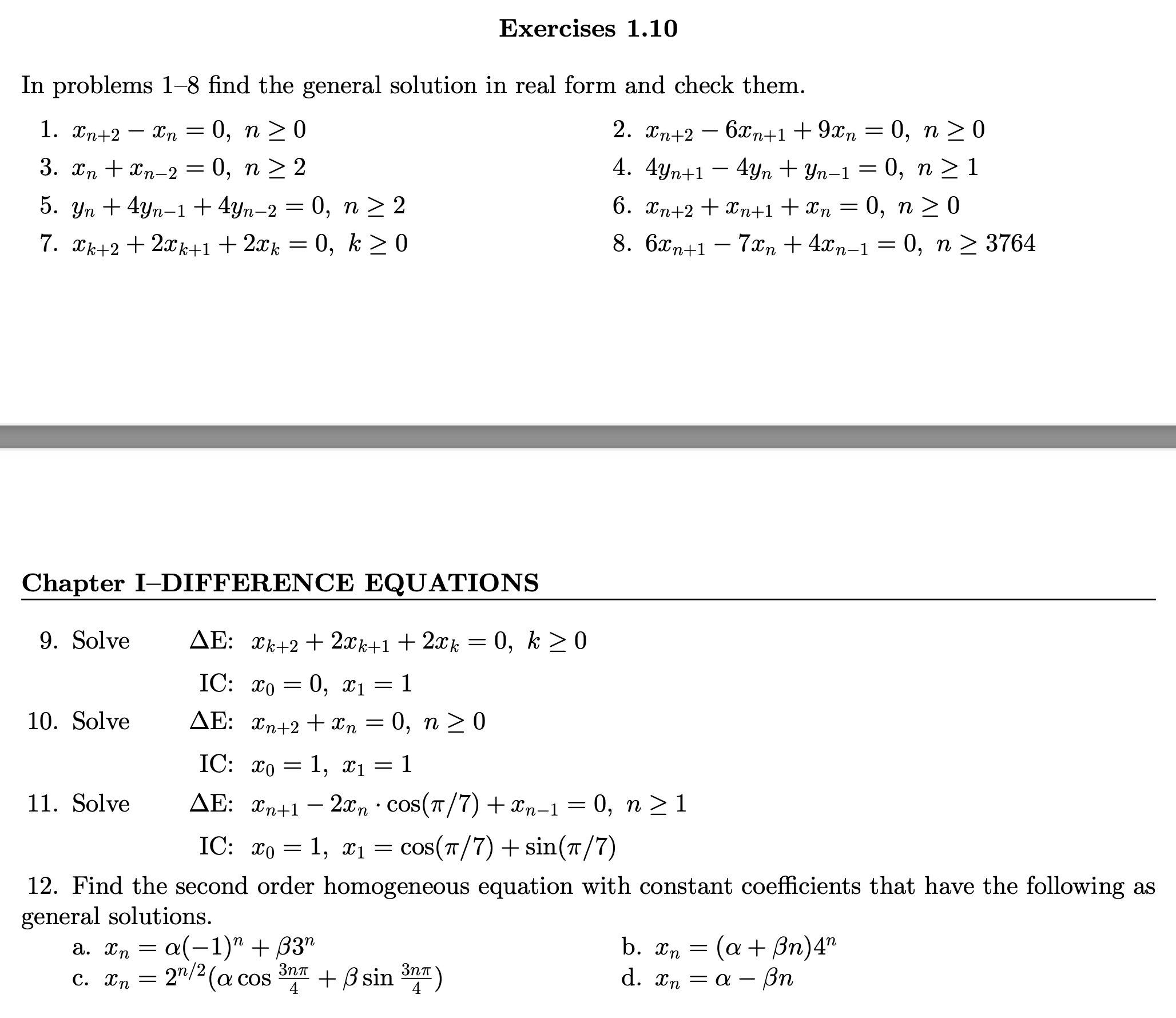 Solved In problems 1-8 find the general solution in real | Chegg.com