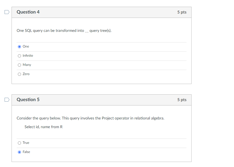 Solved One SQL query can be transformed into _. query | Chegg.com