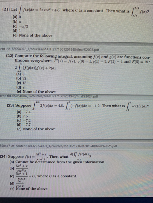 Solved /2 2r cot2 r+C. where C is a constant. Then what is | Chegg.com