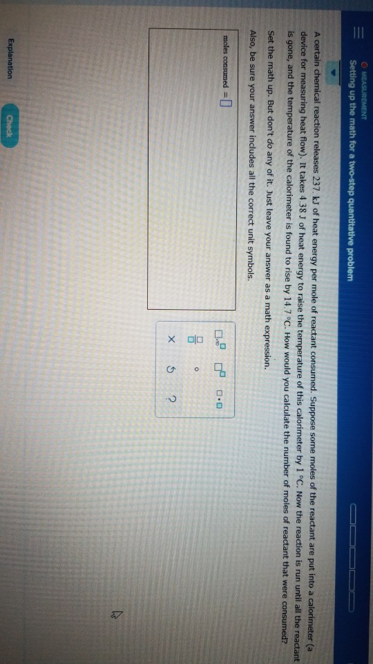 Solved O MEASUREMENT Setting up the math for a two-step | Chegg.com