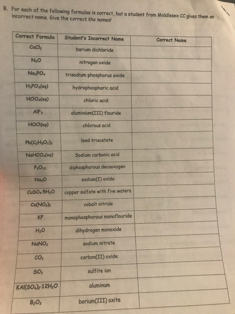 Solved B. For each of the following formulas is correct, but | Chegg.com