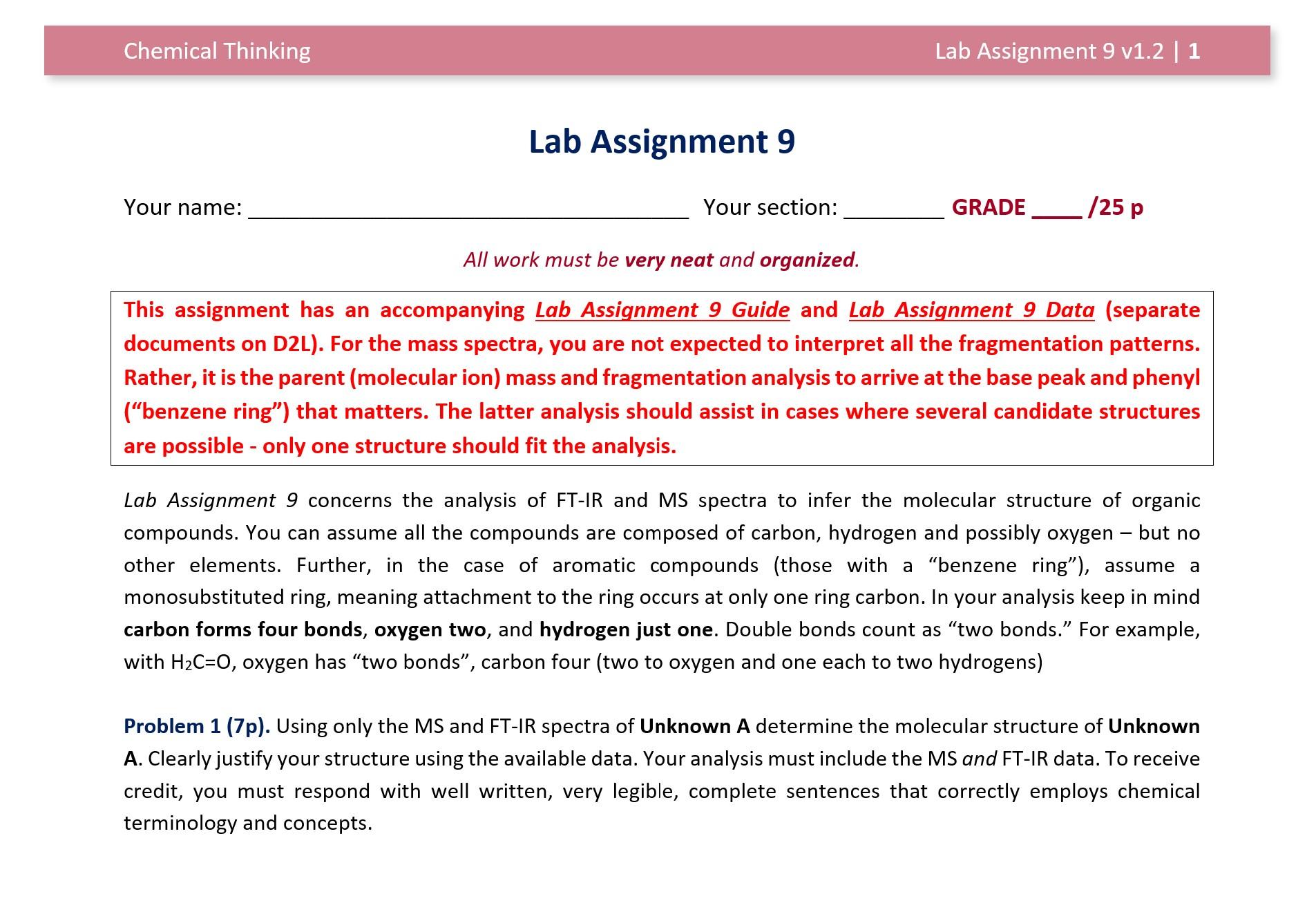 Solved Chemical Thinking Lab Assignment 9 v1.2 | 1 Lab | Chegg.com