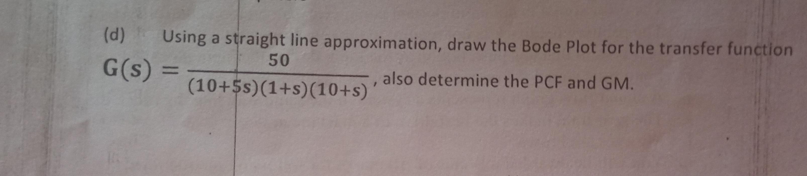 Solved (d) Using a straight line approximation, draw the | Chegg.com