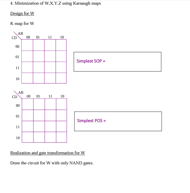 Solved Design for Y K-map for Y Simplest SOP = Simplest POS | Chegg.com