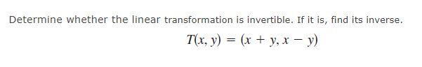 Solved Determine whether the linear transformation is | Chegg.com