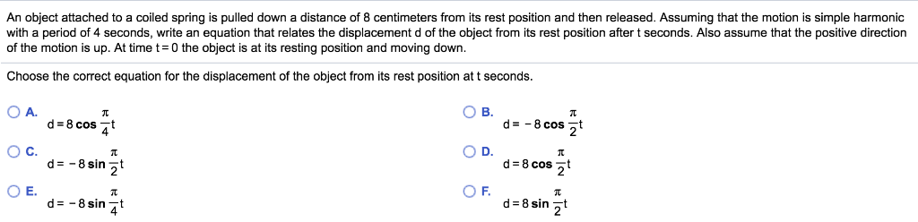Solved An object attached to a coiled spring is pulled down | Chegg.com