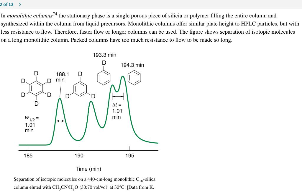 Solved In monolithic columns 74 the stationary phase is a | Chegg.com