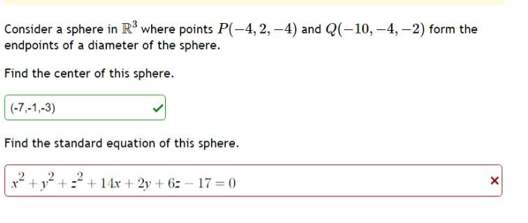 Solved Consider a sphere in R3 where points P(−4,2,−4) and | Chegg.com