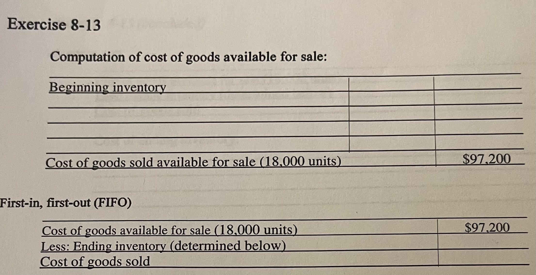 Solved E 8 13 Inventory Cost Flow Methods Periodic System