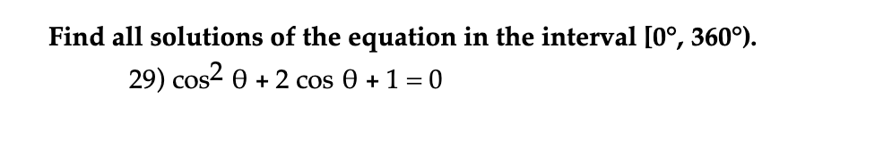 Solved Find all solutions of the equation in the interval | Chegg.com