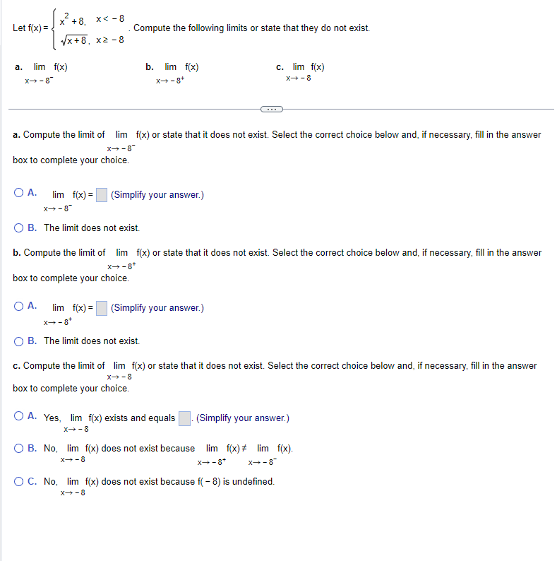 Solved Let f(x)={x2+8,x+8,x