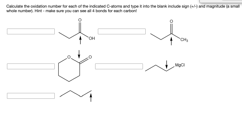 Solved Calculate the oxidation number for each of the | Chegg.com