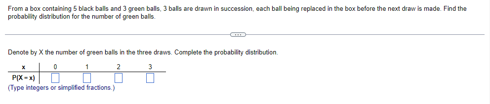 Solved From a box containing 5 black balls and 3 green | Chegg.com