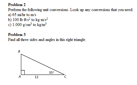 Solved Problem 2 Perform the following unit conversions. | Chegg.com