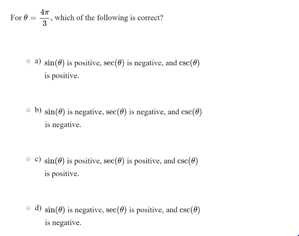 Solved 47 For 0 = ***, which of the following is correct? a) | Chegg.com