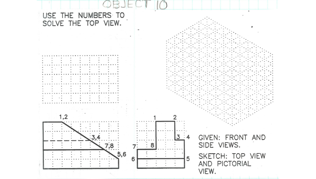 Solved OBJECTIO USE THE NUMBERS TO SOLVE THE TOP VIEW. 1,2 | Chegg.com