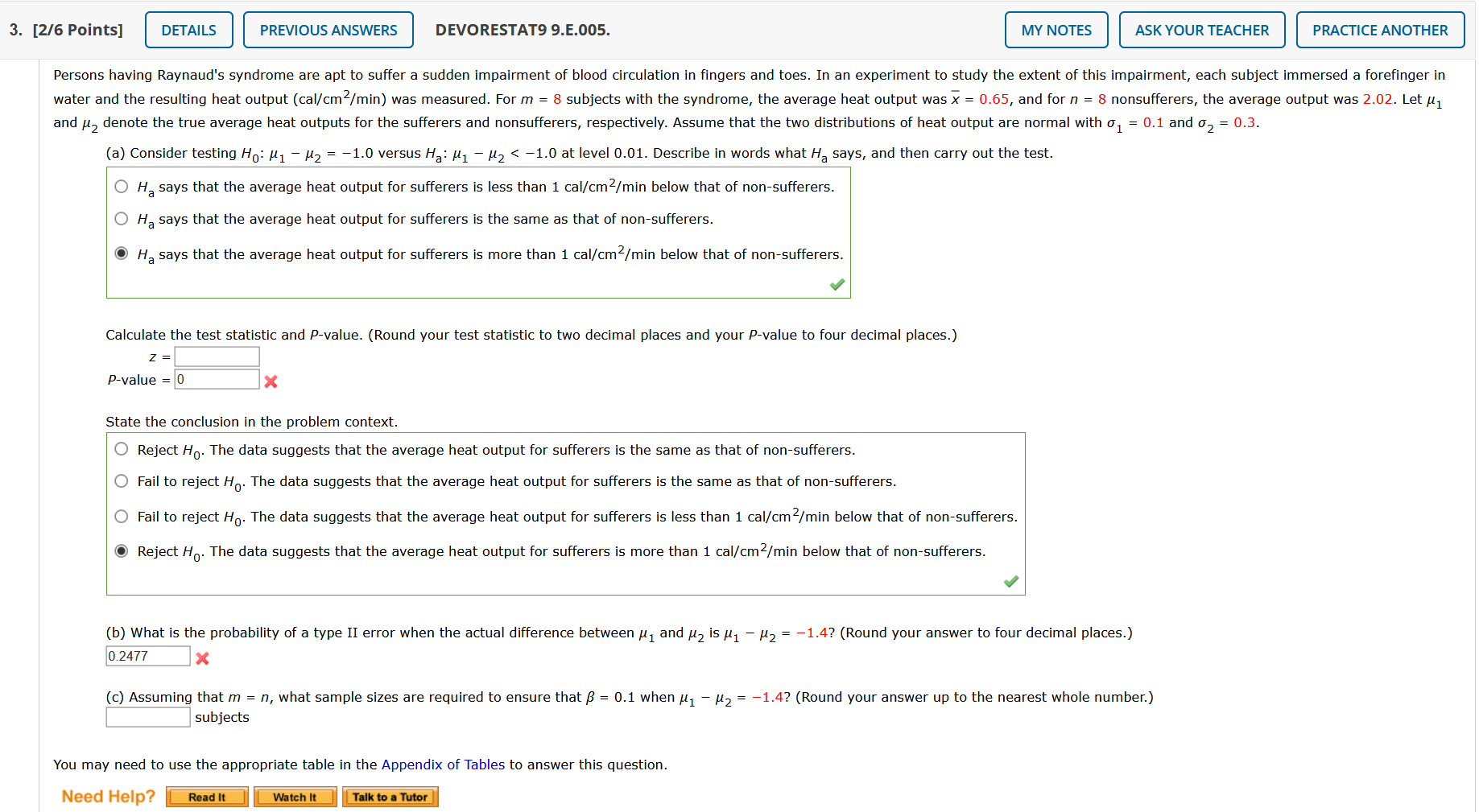 Solved 3. [2/6 Points] DETAILS PREVIOUS ANSWERS DEVORESTAT9 | Chegg.com