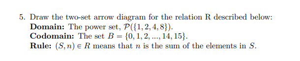 Solved 5. Draw the two-set arrow diagram for the relation R | Chegg.com