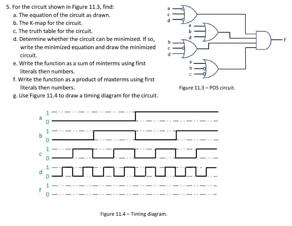 Solved a f b с 5. For the circuit shown in Figure 11.3, | Chegg.com