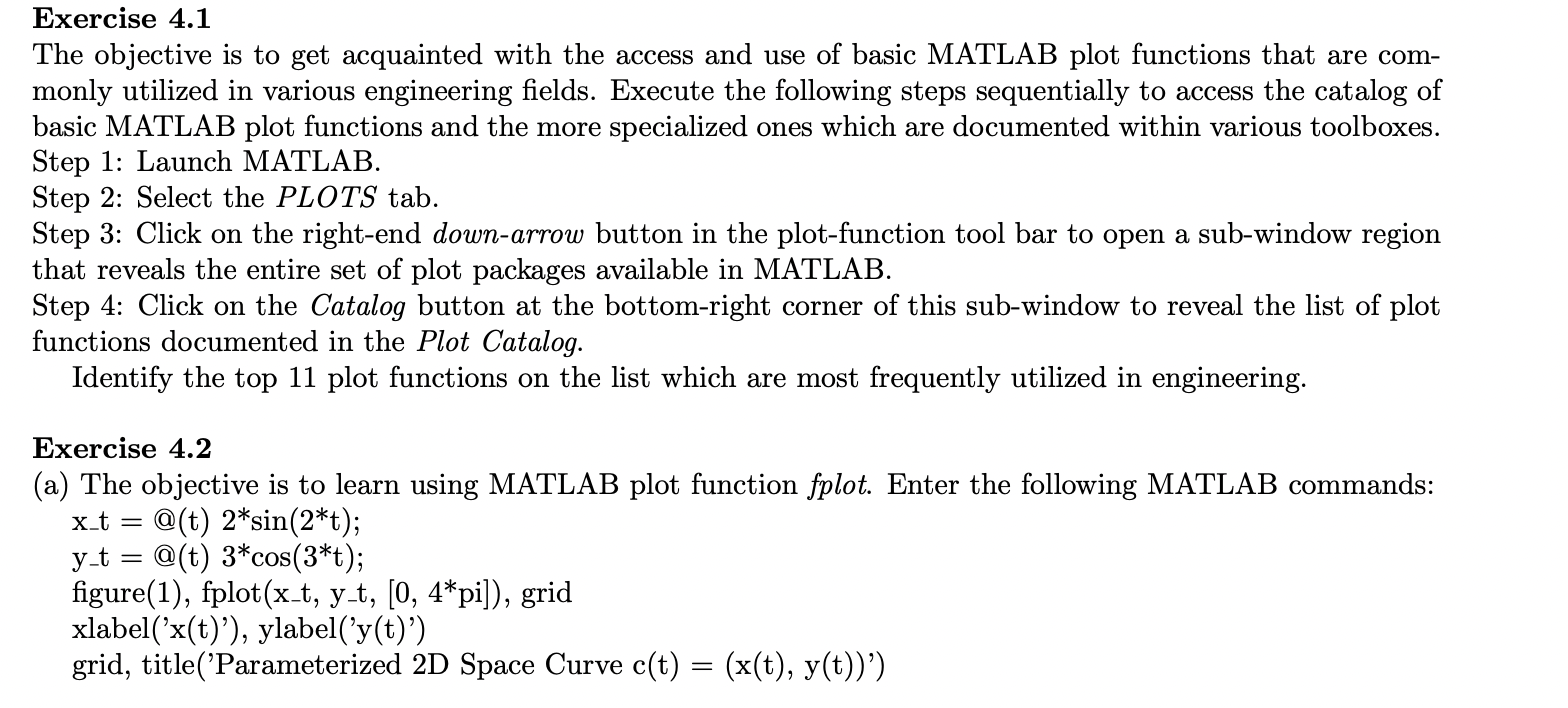 Solved Exercise 4.1 The objective is to get acquainted with | Chegg.com