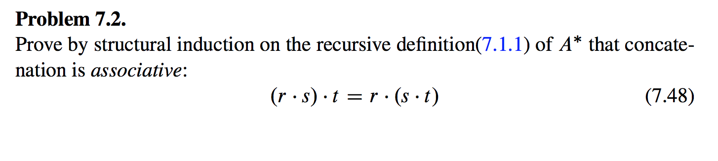 Solved Problem 7.2. Prove by structural induction on the | Chegg.com
