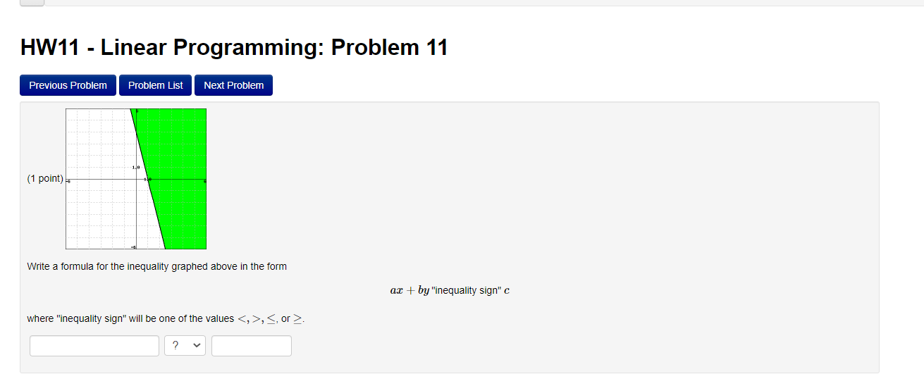 Solved HW11 - Linear Programming: Problem 11 Previous | Chegg.com