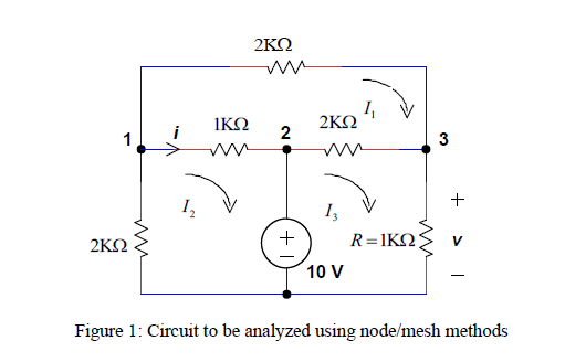Solved Figure 1: Circuit to be analyzed using node/mesh | Chegg.com