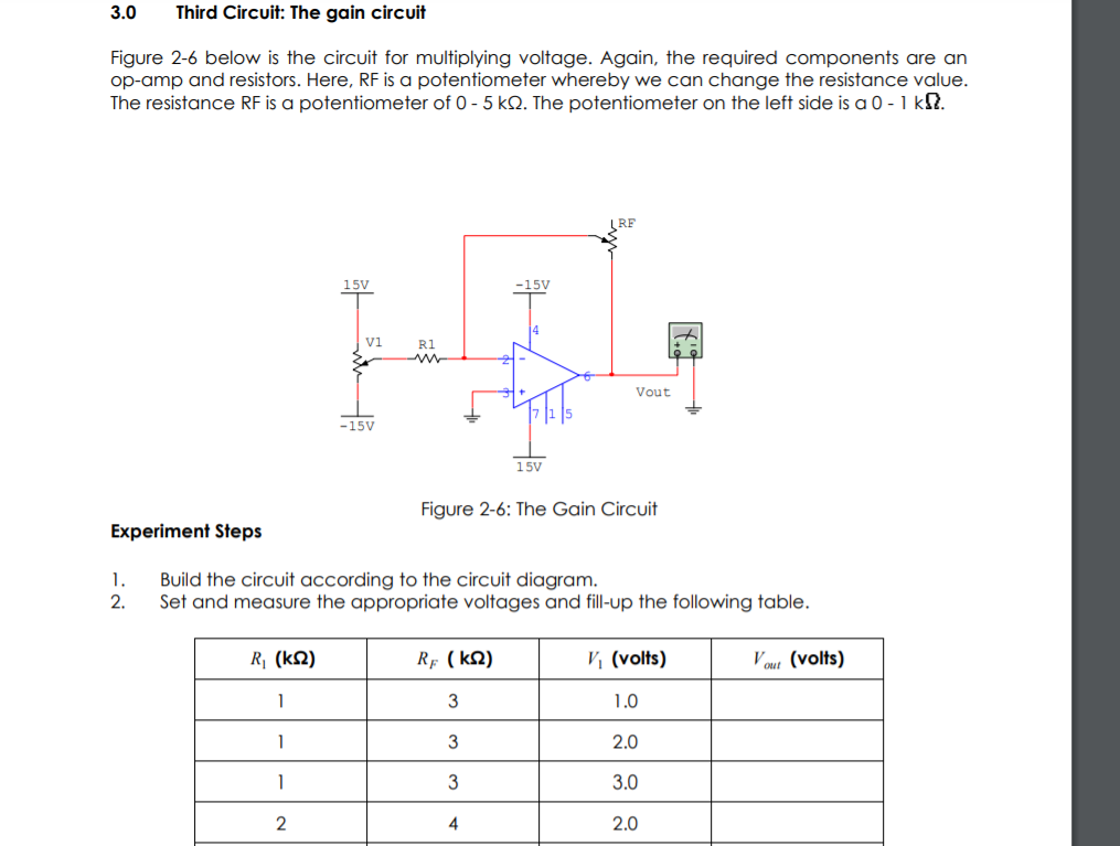 Solved 2.0 Experiment Set-up Following are the items needed | Chegg.com