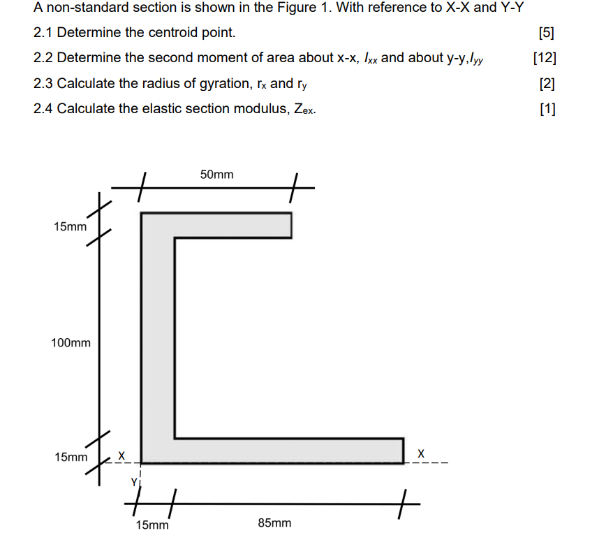 Solved A non-standard section is shown in the Figure 1. With | Chegg.com