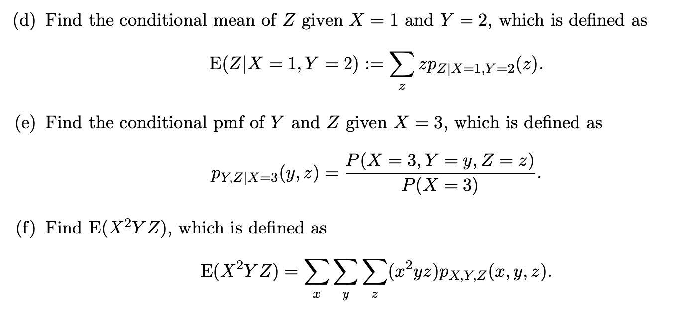 Solved 3. The concepts of joint pmf, conditional pmf, and | Chegg.com