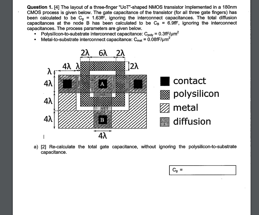 Question 1. [4] The layout of a three-finger | Chegg.com