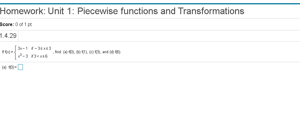 Solved Homework: Unit 1: Piecewise functions and | Chegg.com