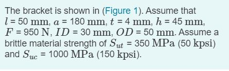 Solved The bracket is shown in (Figure 1). Assume that 1 = | Chegg.com