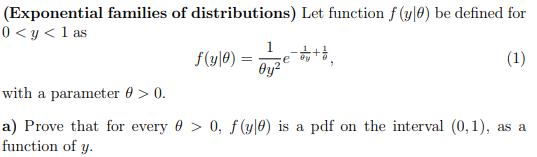 Solved e 9 (Exponential families of distributions) Let | Chegg.com