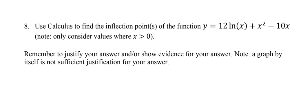 Solved 8. Use Calculus to find the inflection point(s) of | Chegg.com