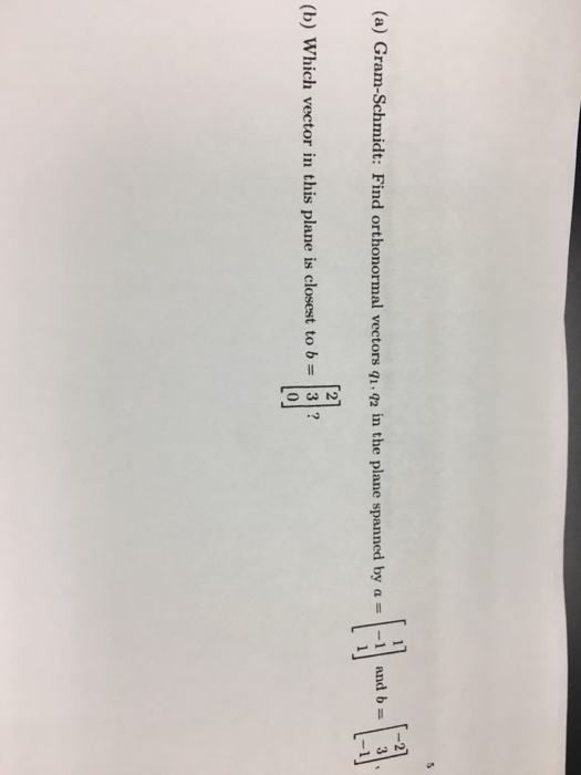 Solved (a) Gram-Schmidt: Find orthonormal vectors q1:q2 in | Chegg.com
