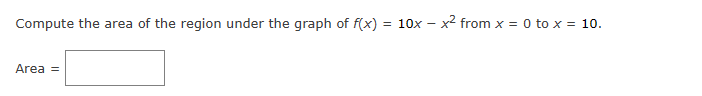 Solved Compute the area of the region under the graph of | Chegg.com