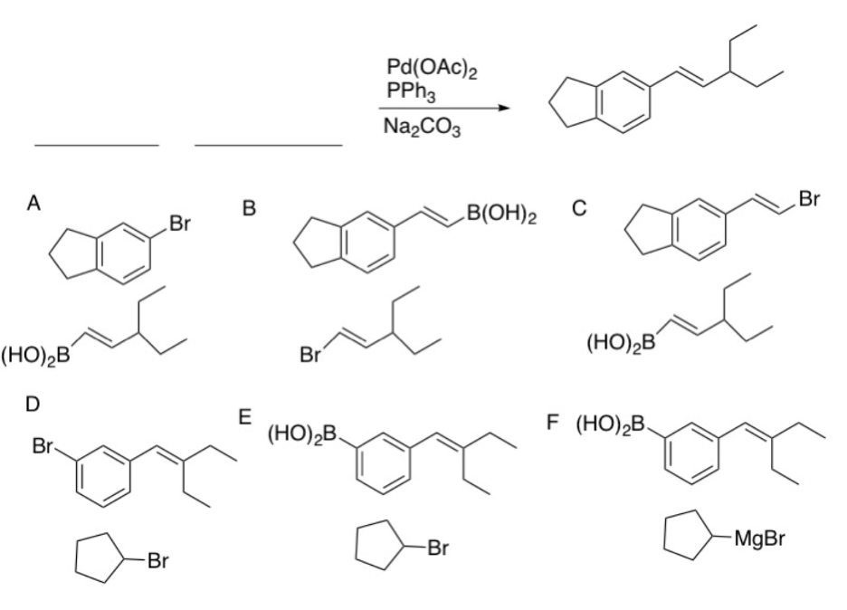 Solved Pd(OAC)2 PPh3 Na2CO3 в - Br B(OH)2 C Кв (HO)B (HO)2B | Chegg.com
