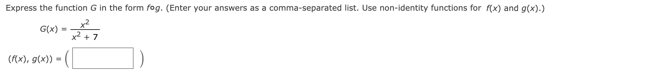 Solved Consider the following functions. f(x) = g(x) = x + 5 | Chegg.com
