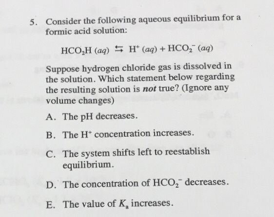 Solved Consider the following aqueous equilibrium for a | Chegg.com