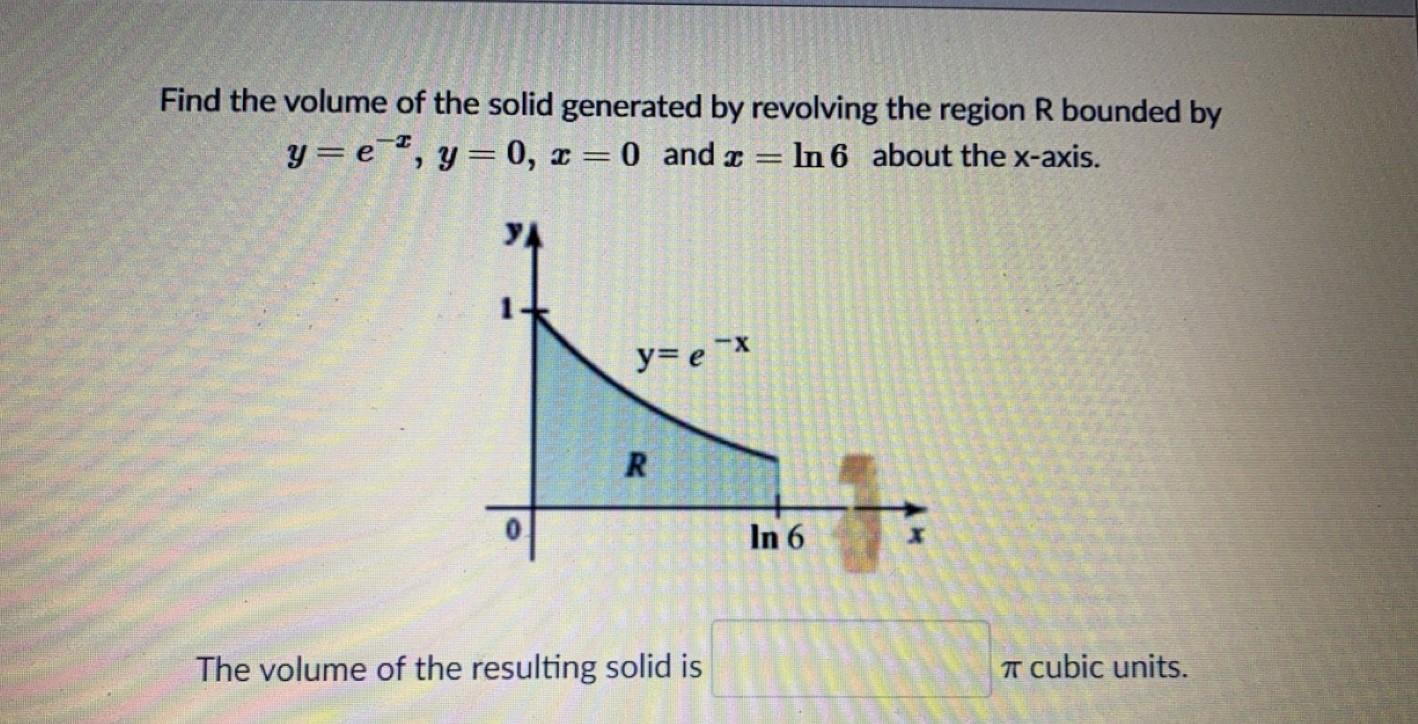 Solved Find the volume of the solid generated by revolving | Chegg.com
